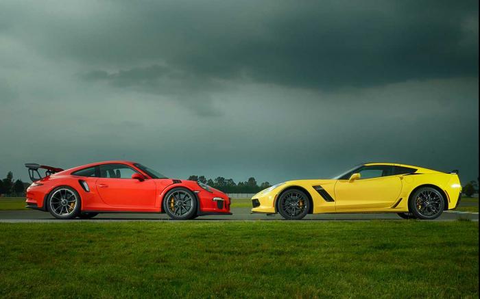 Porsche 911 GT3 RS vs Chevrolet Corvette Z06: comparativa exclusiva